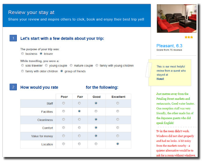 Hotel review form 1 | InstanteStore Ecommerce Blog